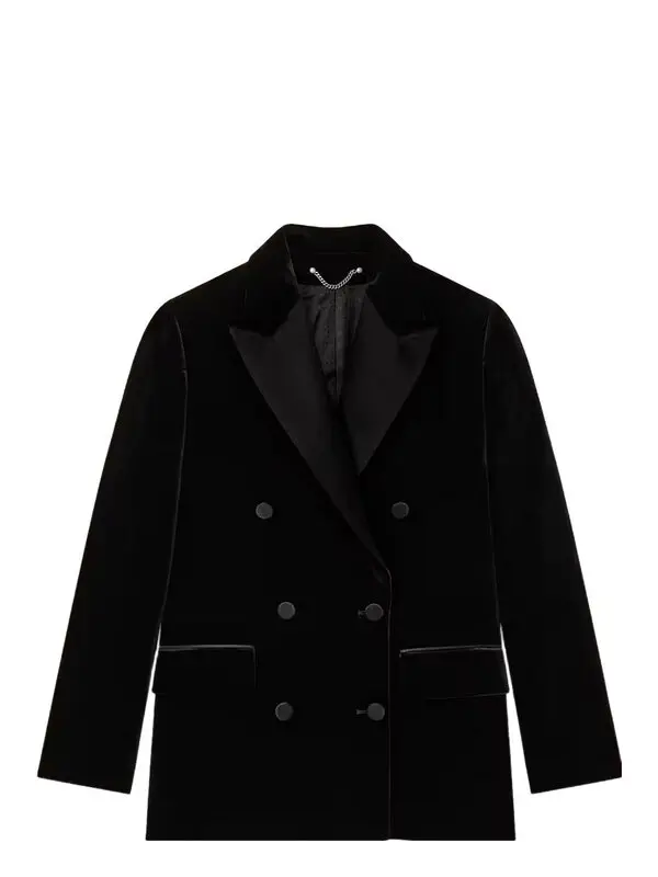 GOLDEN GOOSE Double-breasted Velvet Blazer - Black