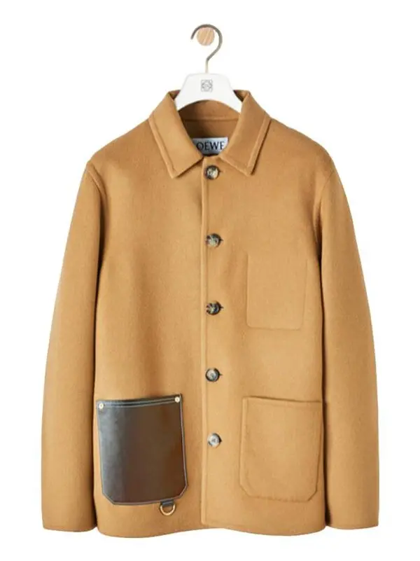 Loewe Shearling Aviator Jacket In Novack And Nappa - Nude