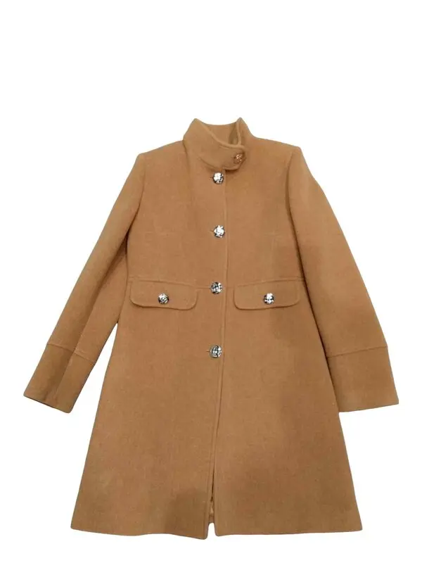 Liu Jo High Neck Buttoned Coat - Camel Soft