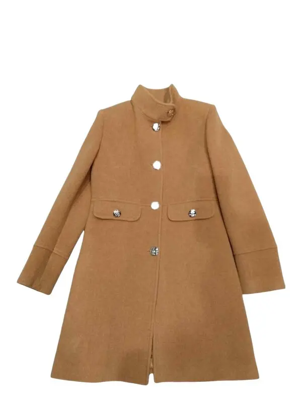 Liu Jo High Neck Buttoned Coat - Camel Soft