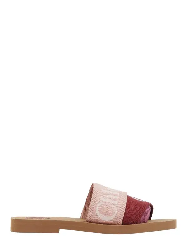 Chloé Woody Logo Detailed Sandals - Brown