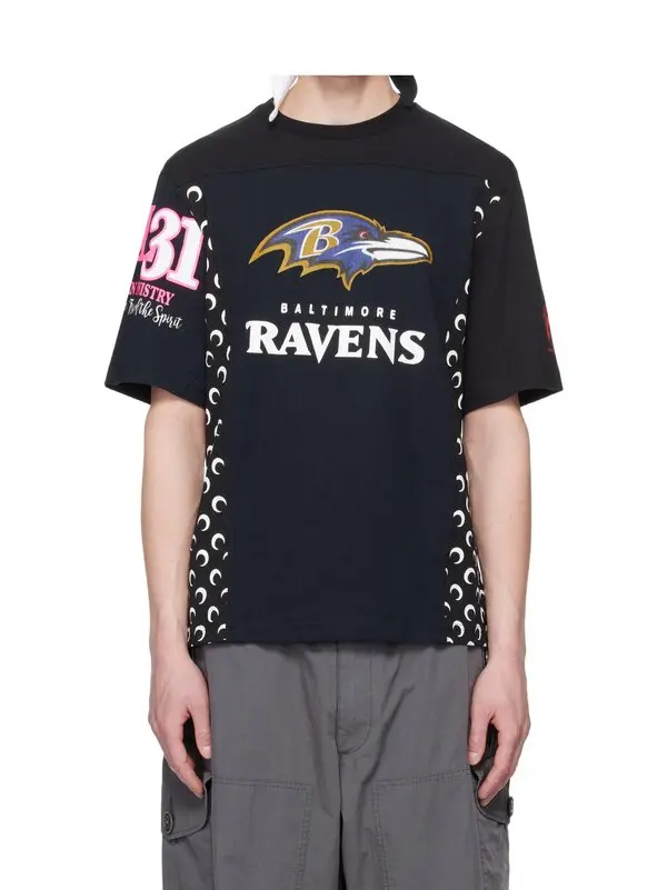 MARINE SERRE Graphic Printed Jersey T-shirt - Black