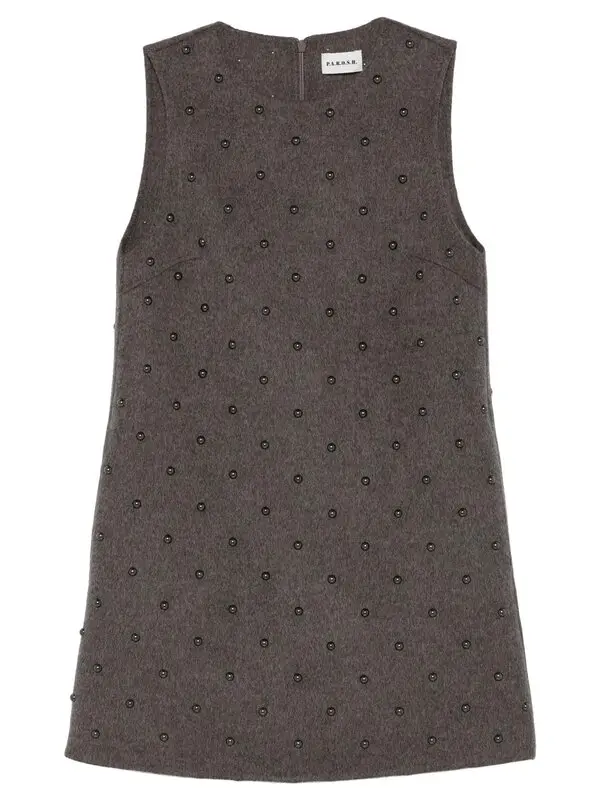 P.a.r.o.s.h Embellished Sleeveless Dress - Grey