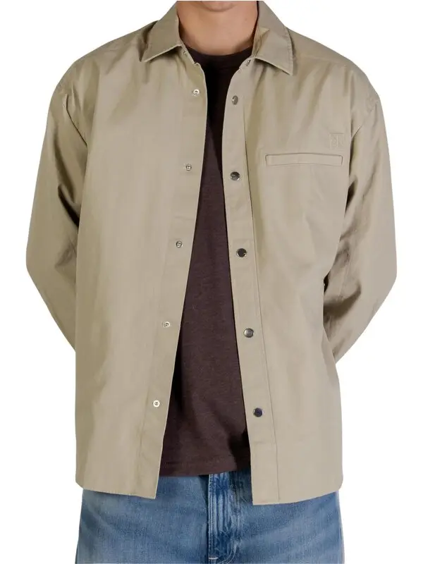 Calvin Klein Long Sleeve Snap-button Jacket - Nude