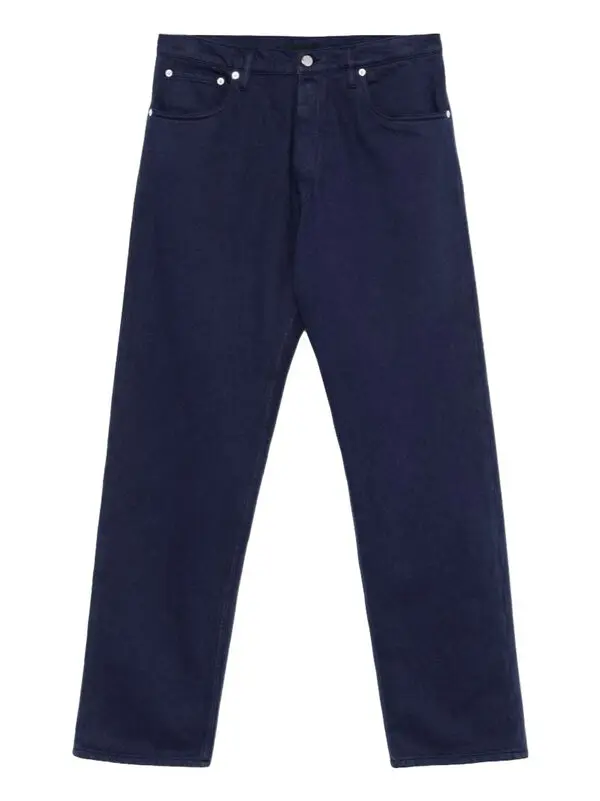 Prada Logo Plaque Straight-leg Jeans - Royal Blue