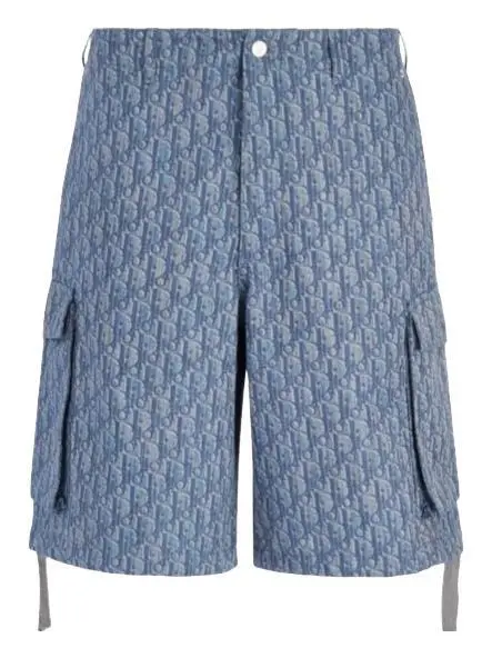 Dior Oblique Bermuda Cargo Shorts - Blue