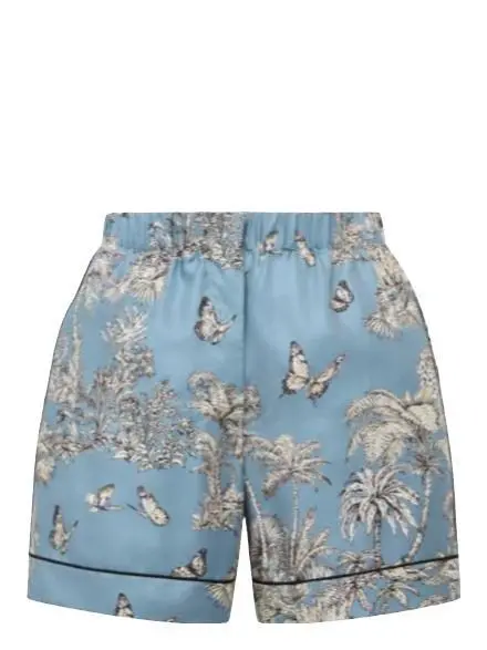 Dior Riviera Shorts With Tropical Print - Gray