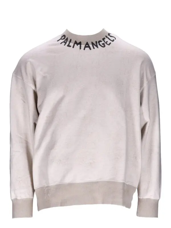 Palm Angels Logo Printed Crewneck Sweatshirt - Pink