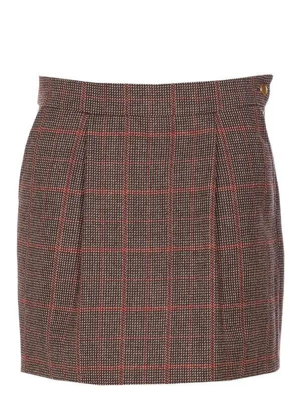 Chloé Plaid Skirt - Brown