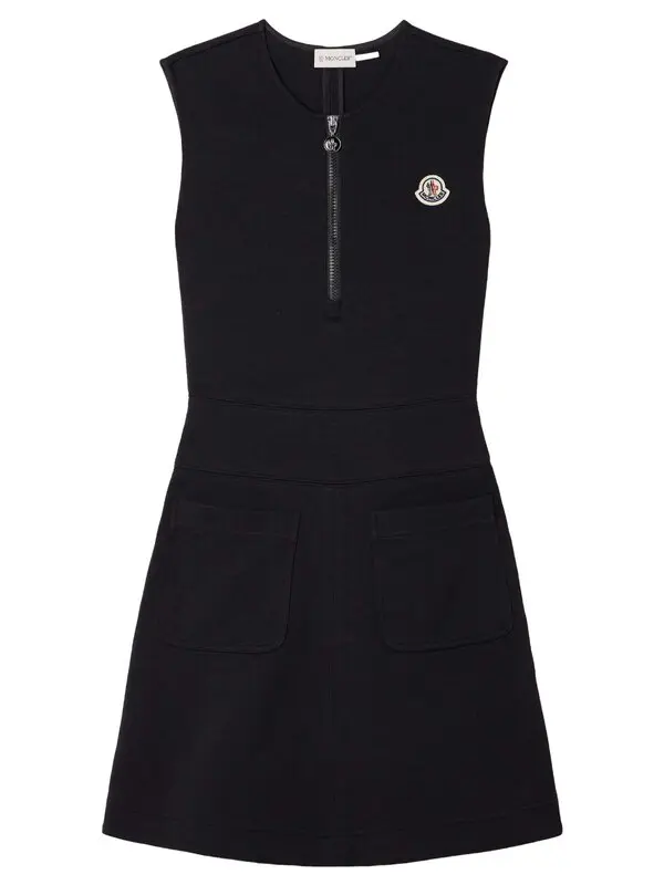 Moncler Sleeveless Trumpet Skirt Dress With Patch Pockets - Black