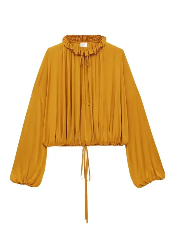 Saint Laurent Puff Sleeve Knitted Shirt - Yellow