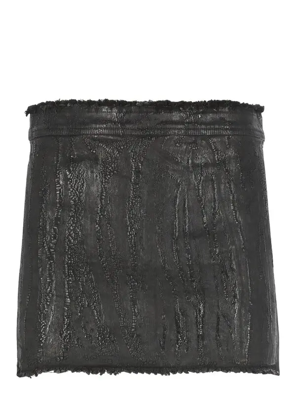 Rick Owens Denim Mini Skirt With Zipper Detail - Black