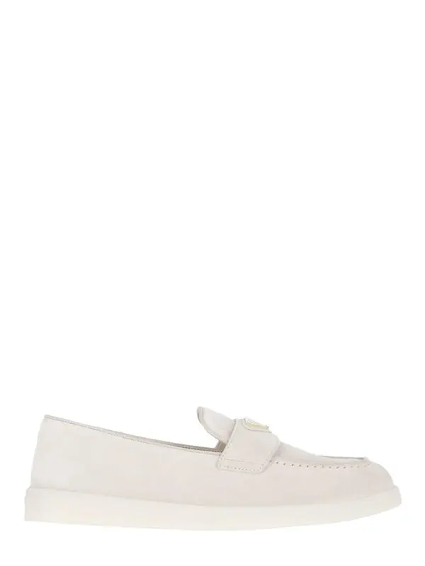 Prada Logo Plaque Slip-on Loafers - Desert Yellow