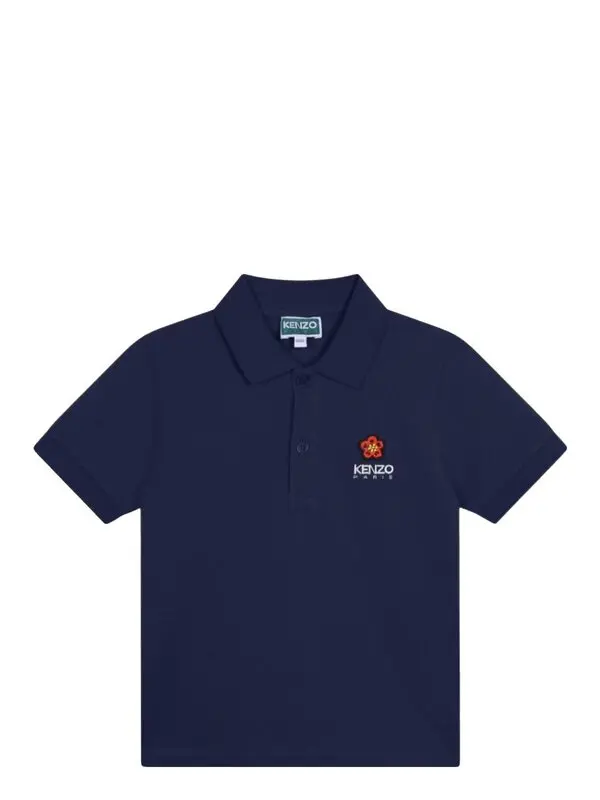 Kenzo Short Sleeve Polo Shirt With Embroidered Logo - Navy Blue