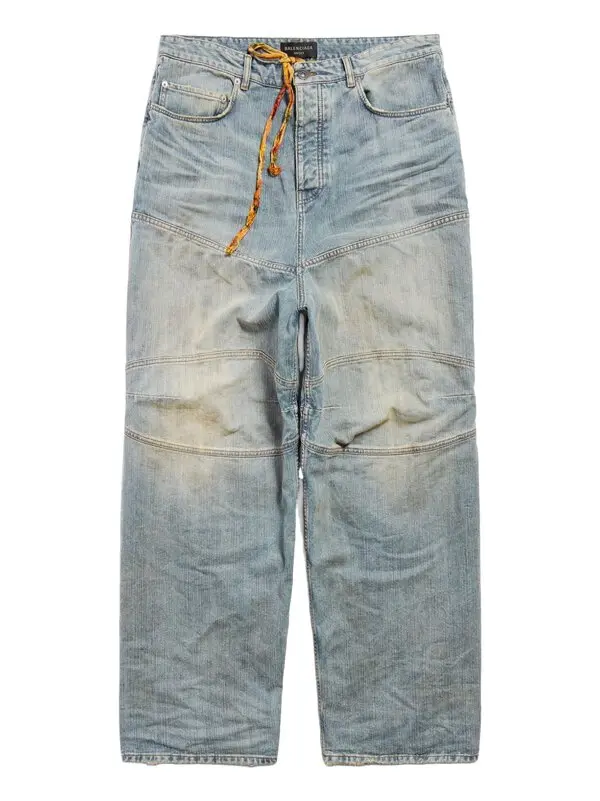 Balenciaga Wide-leg Distressed Jeans - Light Blue