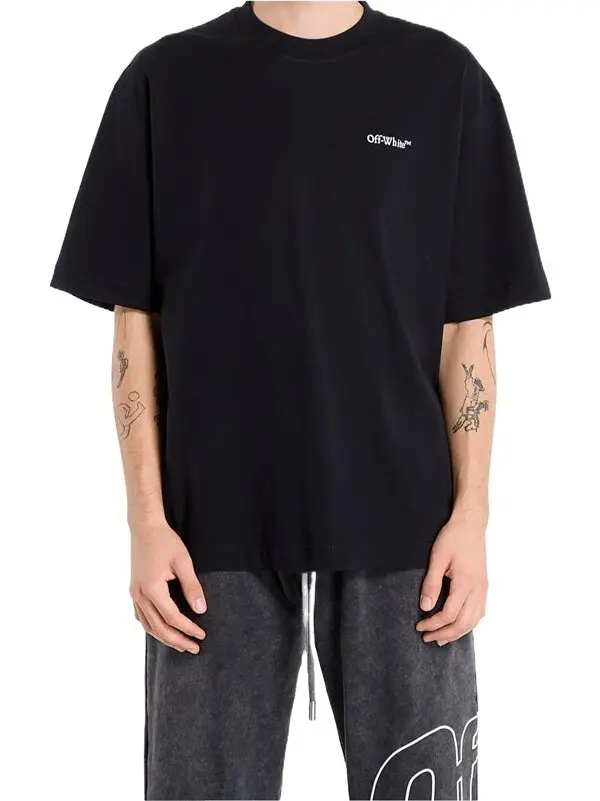 Off-White Logo Embroidered Crewneck T-shirt - Black