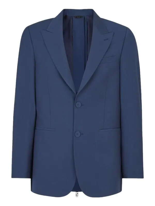 Fendi Single Breasted Tailored Jacket - Blue