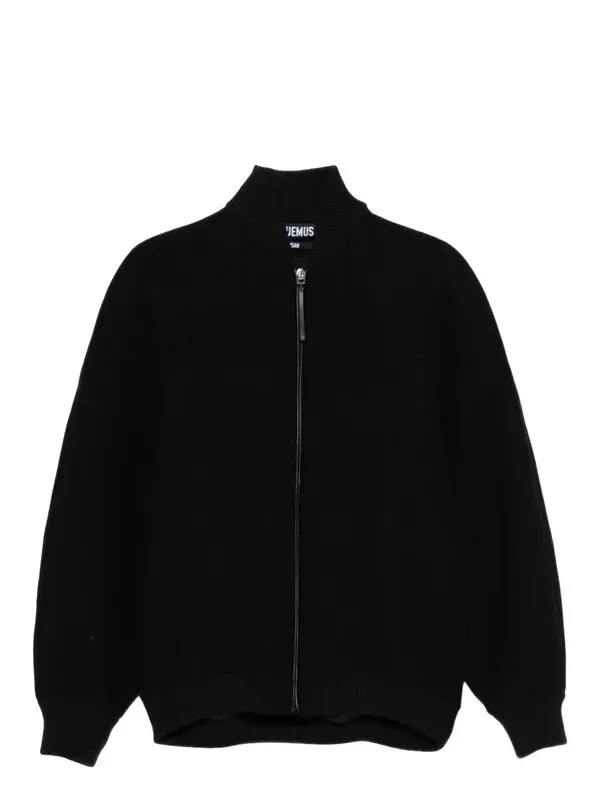 Jacquemus Long-sleeved Zip-up Jacket With Elasticated Cuffs And Hem - Black