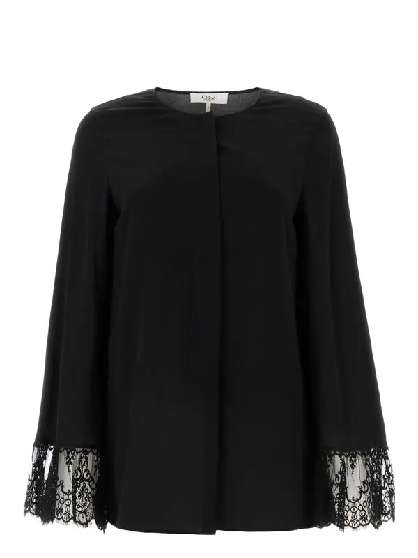Chloé Lace Cuff Blouse - Black