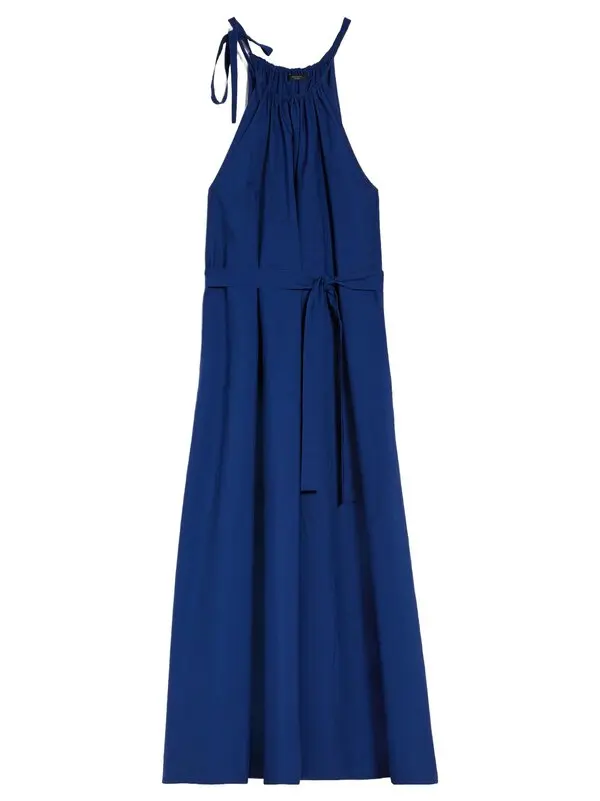 Max Mara Sleeveless Maxi Dress With Belt - Blue