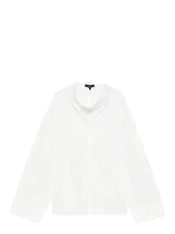 Soeur Umea Funnel-neck Blouse With Pleated Details - White