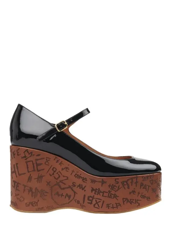Chloé Maxime Wedge Pumps With Adjustable Buckle Closure - Brown