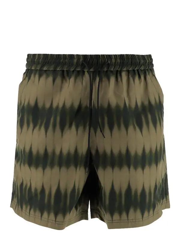 A.p.c. Tie-dye Embroidered Swim Trunks - Green