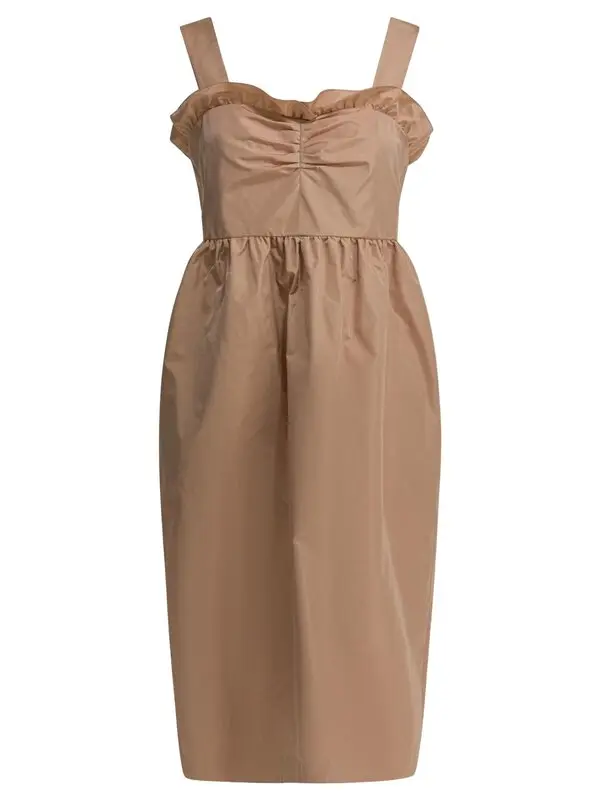 Chloé Ruched Bustier Balloon Dress - Brown