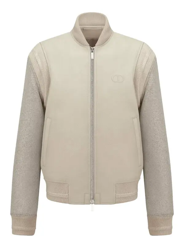 Dior Cd Icon Varsity Jacket - Beige