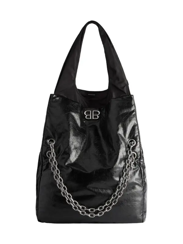 Balenciaga Monaco Large Chain Shoulder Bag - Black