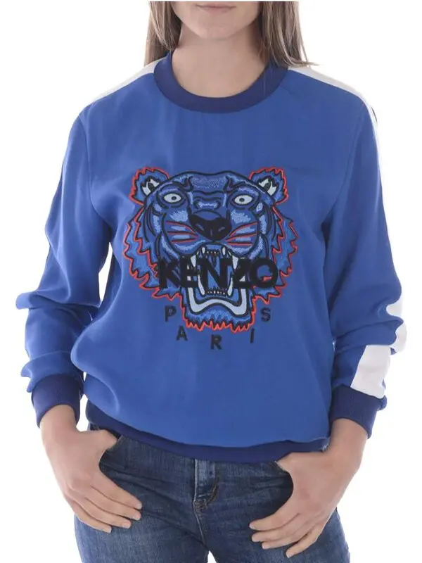 Kenzo Tiger Embroidered Hoodie - Blue