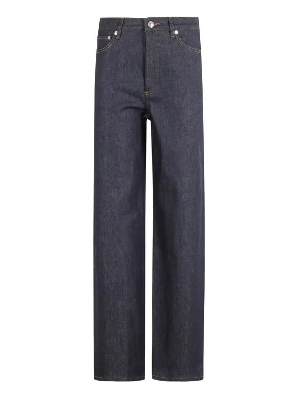 A.p.c. Belted Wide-leg Denim Trousers - Black