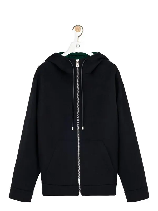Loewe Hooded Zip-up Jacket - Black/green