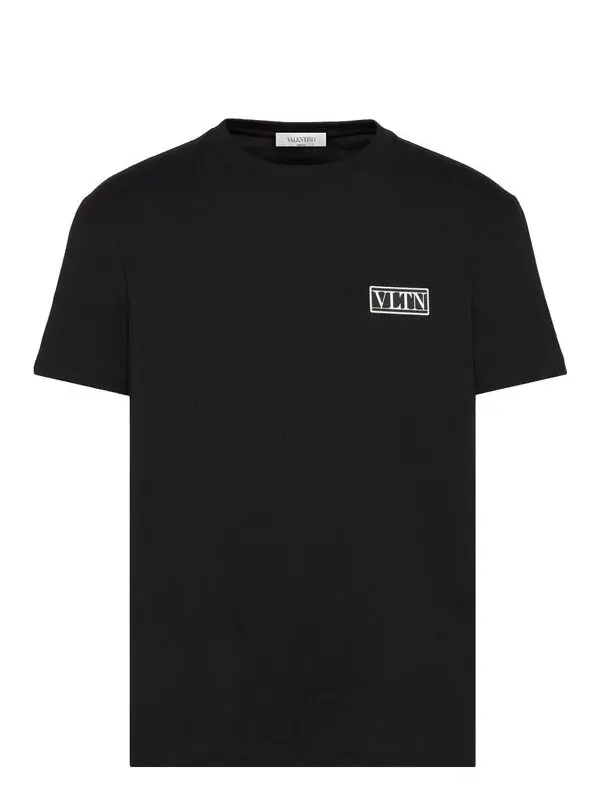 Valentino Garavani Cotton T-shirt With Vltn Tag - Black