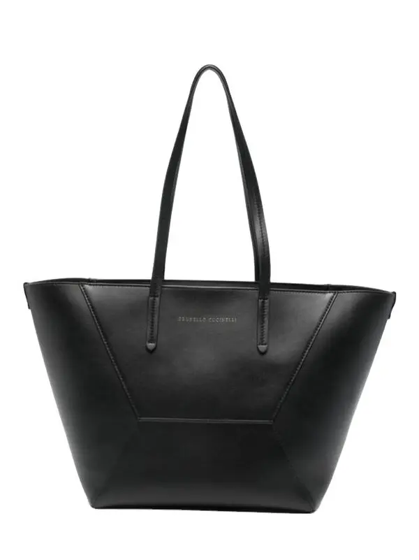 Brunello Cucinelli Duo Logo Tote Bag - Black