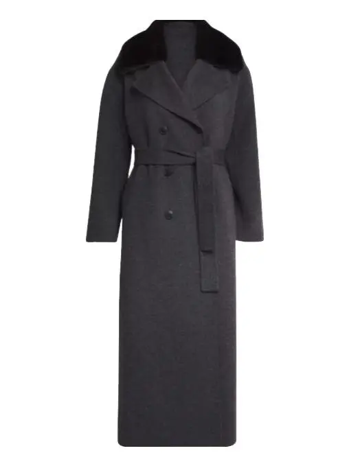 YVES SALOMON Collared Coat - Black