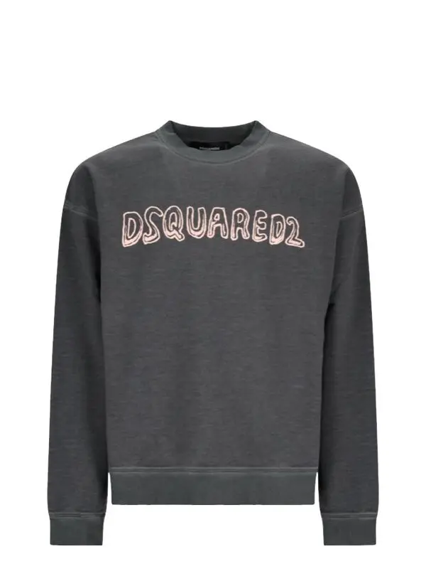 Dsquared2 Crewneck Sweatshirt With Cartoon Logo - Black