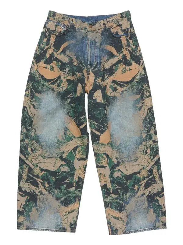 Acne Studios Super Baggy Jeans With Seasonal Print - Black
