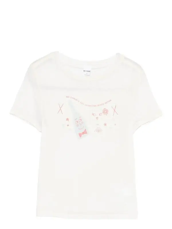RE/DONE Short Sleeve Graphic T-shirt - White