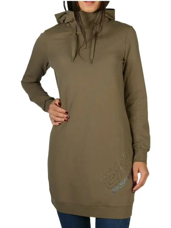Emporio Armani Hooded Long Sleeve Dress - Green