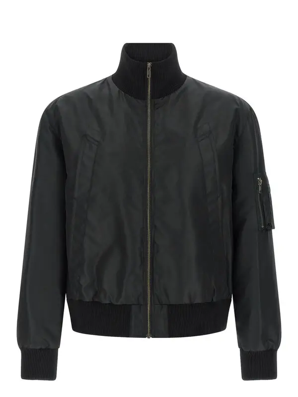 MAISON MARGIELA Bomber Jacket With Ribbed Details - Black
