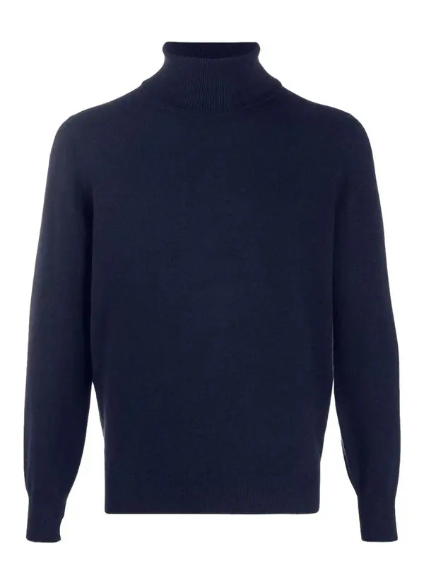 Brunello Cucinelli Ribbed Knit Turtleneck Jumper - Blue