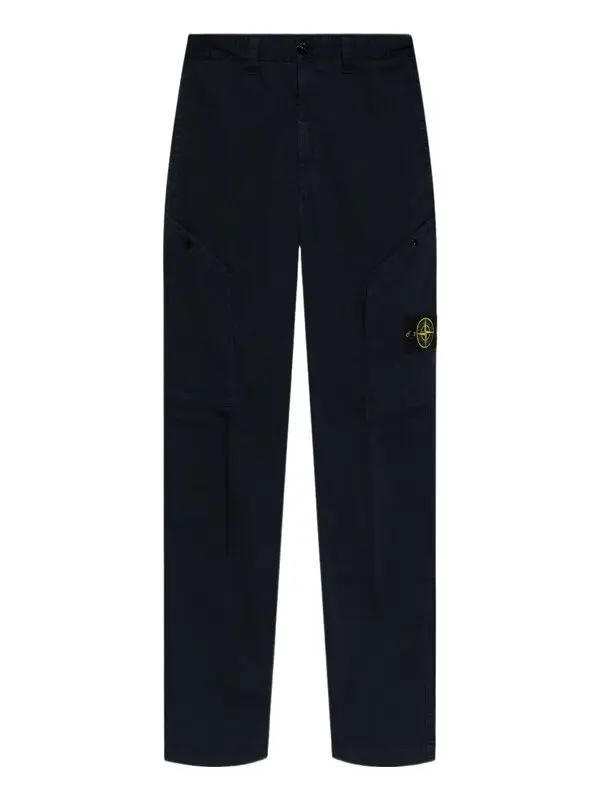 Stone Island Logo Patch Cargo Trousers - Blue