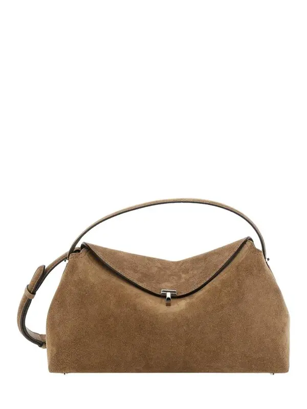 TOTEME T-lock Suede Tote Bag - Brown