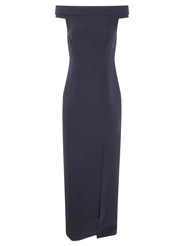 Ralph Lauren Off-shoulder Fitted Bodice Maxi Dress - Black