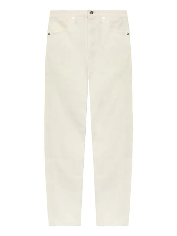 JIL SANDER Mid-waisted Cropped Jeans With Tapered Leg - White