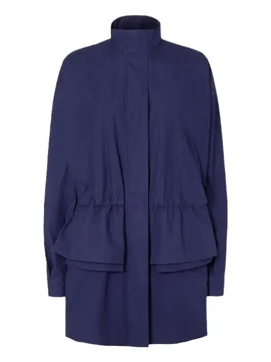 Fendi High-neck Drawstring Waist Poplin Parka - Blue