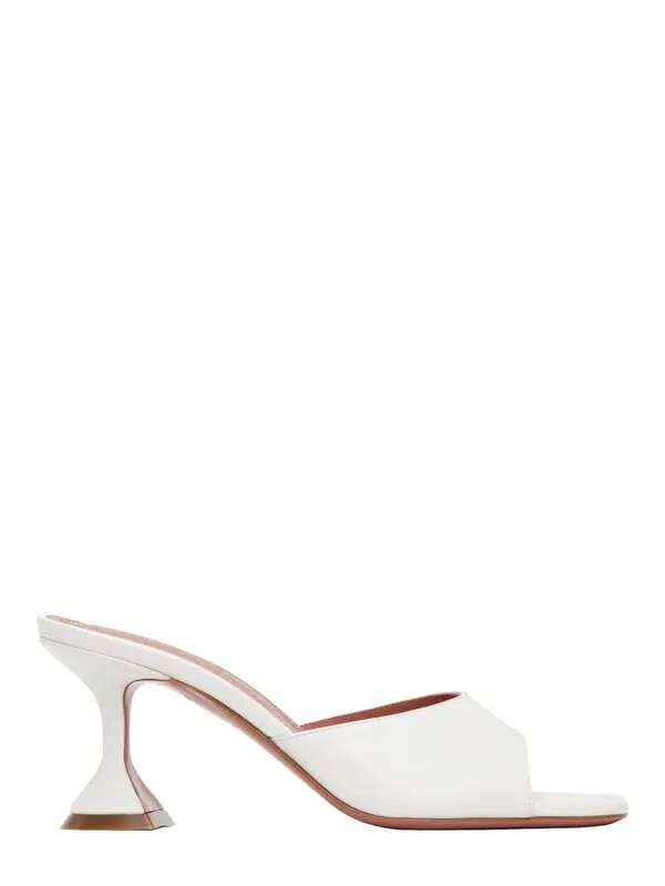 Amina Muaddi Lupita Slipper High Heel Sandals - White