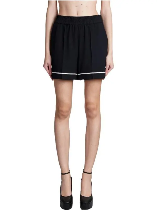 Red Valentino High Waist Contrasting Trim Shorts - Black