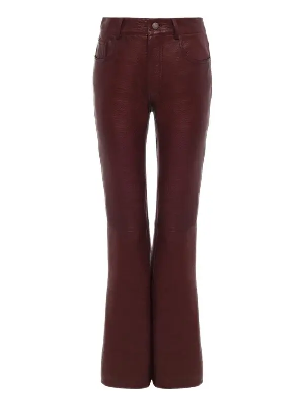 Chloé Flared-leg Lambskin Trousers - Brown